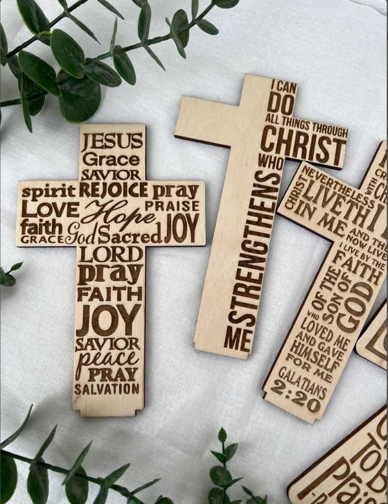 Cross with Bible verse – Laser Art Sydney